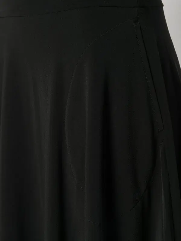 Norma Kamali Flared Midi Skirt - Black