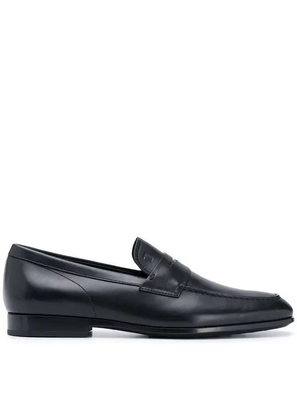 TOD'S Calfskin Slip-on Loafers - Black