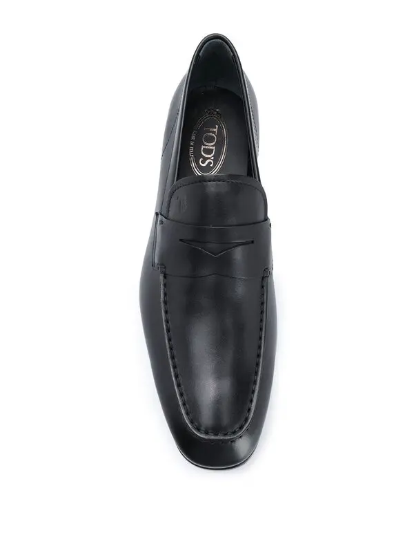 TOD'S Calfskin Slip-on Loafers - Black