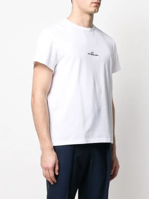 MAISON MARGIELA Distorted-logo Cotton T-shirt - White