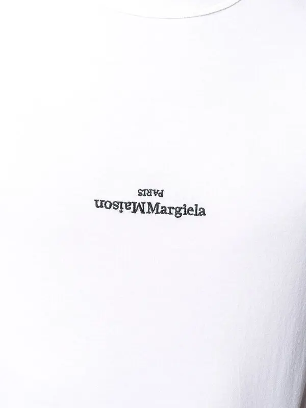 MAISON MARGIELA Distorted-logo Cotton T-shirt - White
