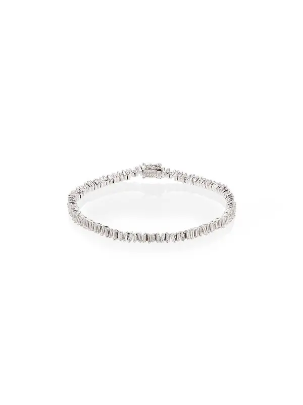 SUZANNE KALAN 18kt White Gold Diamond Mini Tennis Bracelet - Silver
