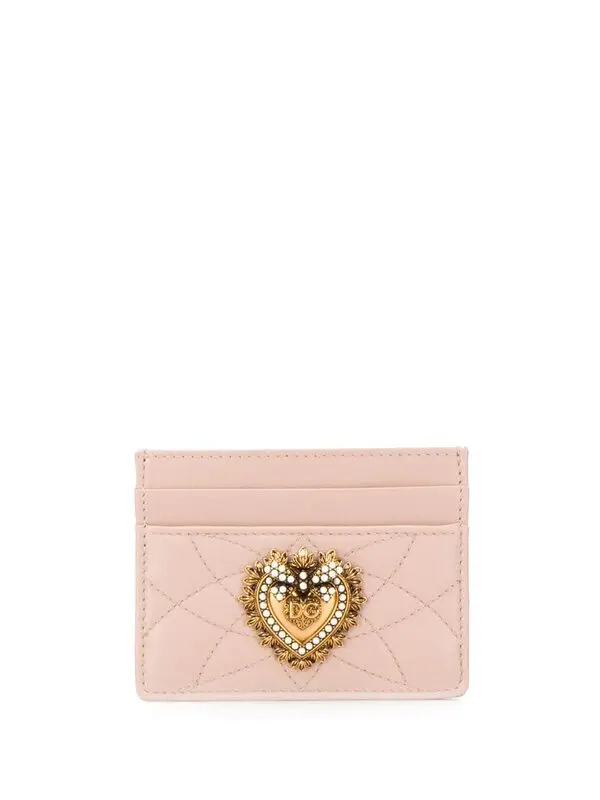 Dolce & Gabbana Devotion Quilted Card Holder - Pink