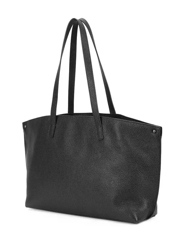 Akris Pebbled Leather Tote - Black