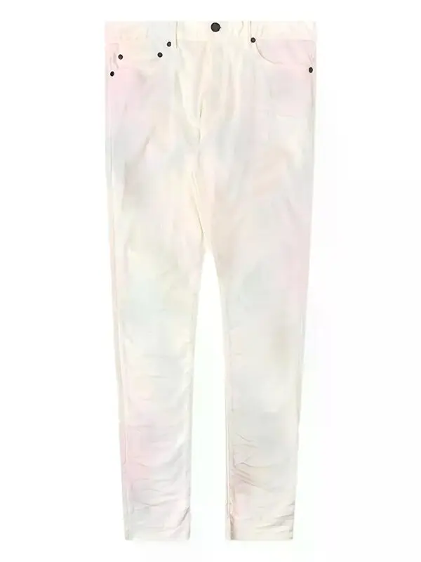 John Elliott Creased Stretch Cotton Jeans - White
