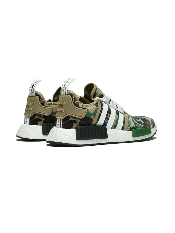 Adidas X Bape Nmd_r1 Camo Sneakers - Green