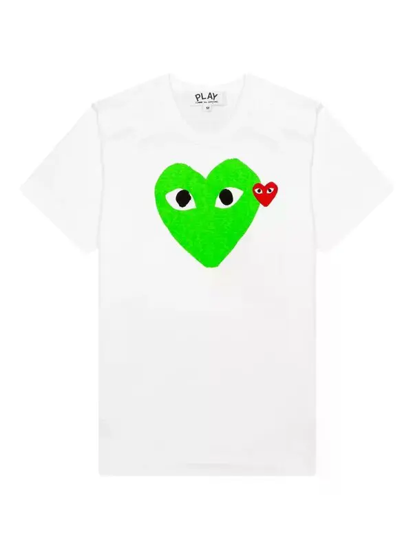 Play Comme Des Garcon Heart-print T-shirt - White