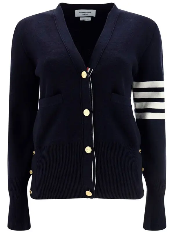 Thom Browne Four-bar Stripe Cardigan - Blue