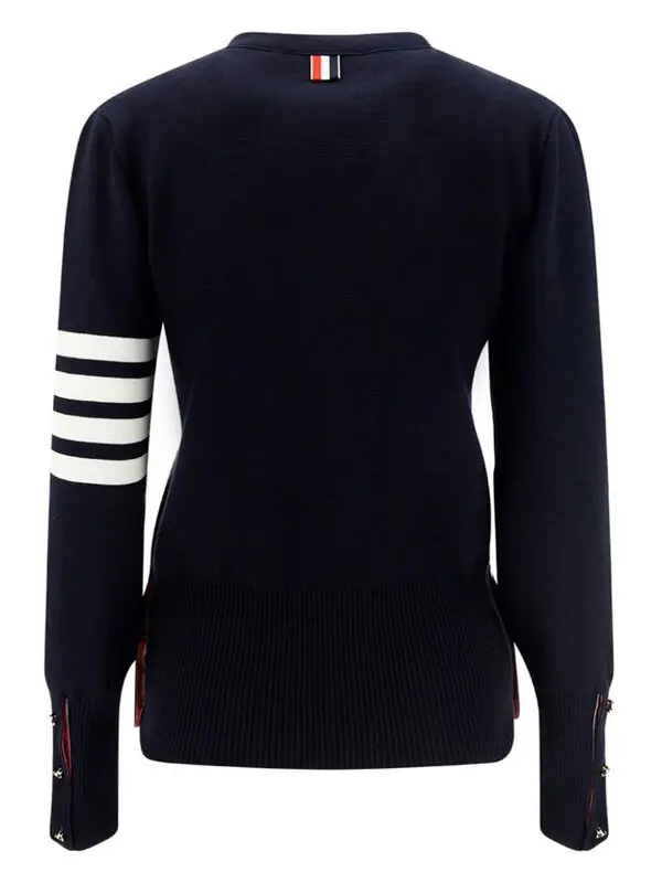 Thom Browne Four-bar Stripe Cardigan - Blue