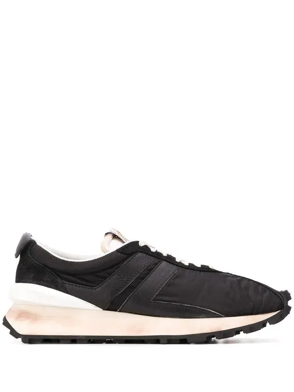 LANVIN Paneled Leather Sneakers - Black