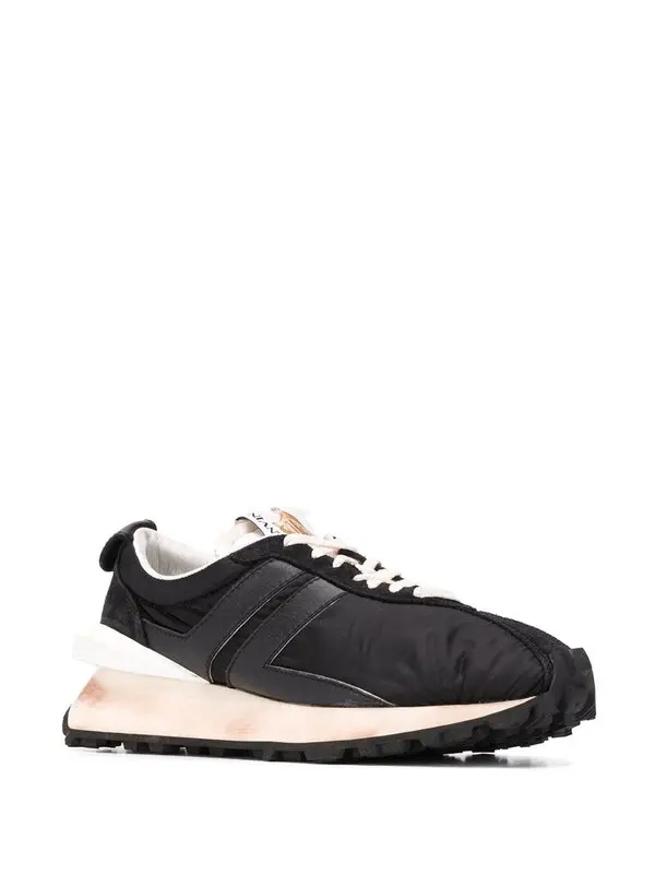 LANVIN Paneled Leather Sneakers - Black