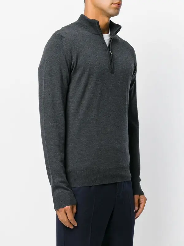 John Smedley Zip-neck Jumper - Grey