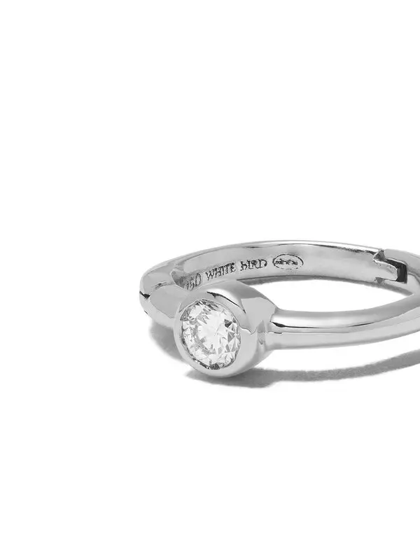 WE BY WHITEBIRD 18kt Diamond Justine Hoop Single Earring - Silver