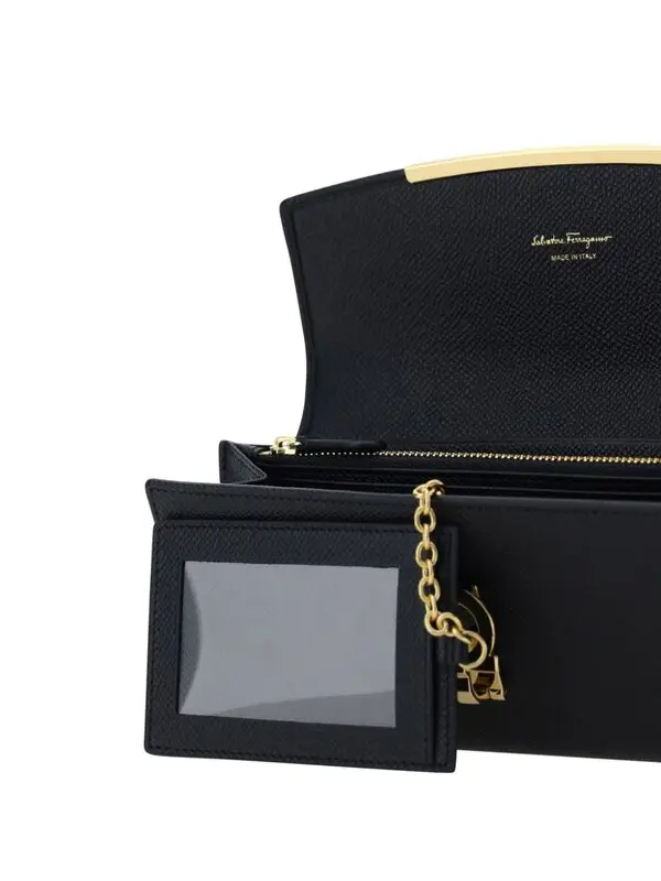 FERRAGAMO Gancini Continental Wallet - Black