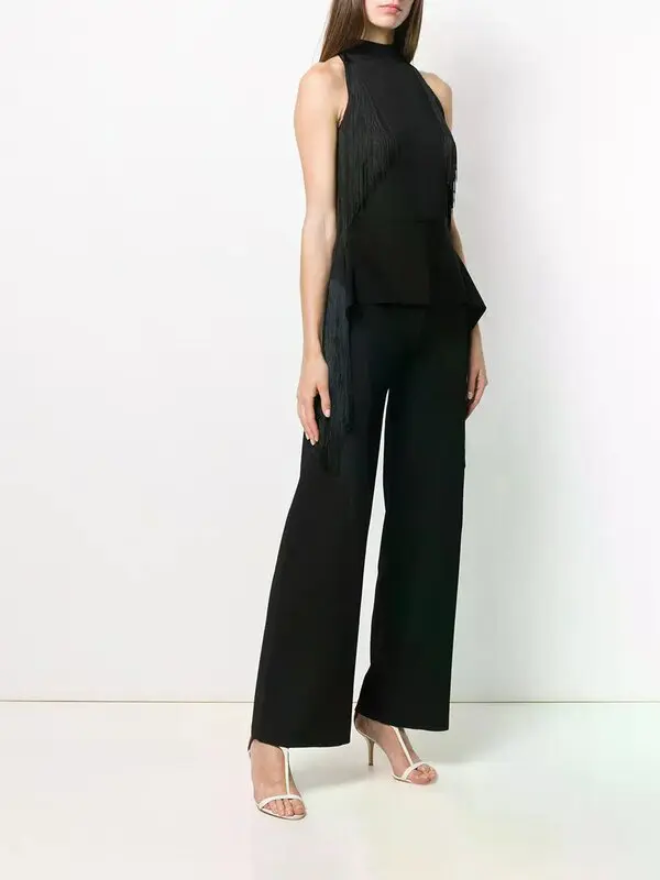 Stella McCartney Fringe-trim Halterneck Jumpsuit - Black