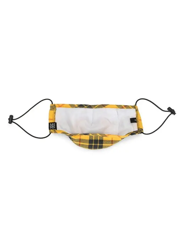 MOSTLY HEARD RARELY SEEN Check Print Face Mask - Yellow