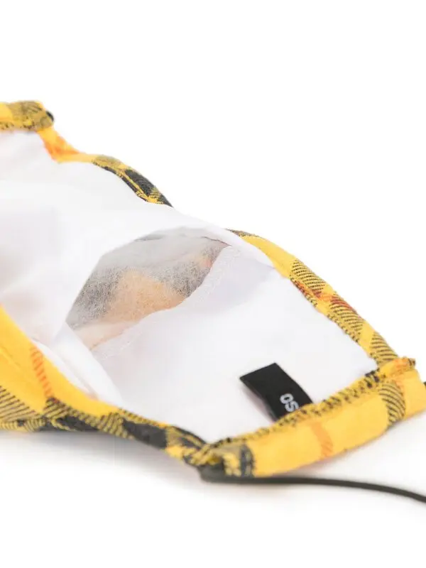 MOSTLY HEARD RARELY SEEN Check Print Face Mask - Yellow