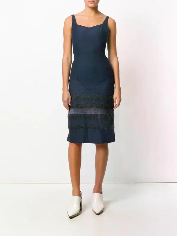 John Galliano Paneled Midi Dress