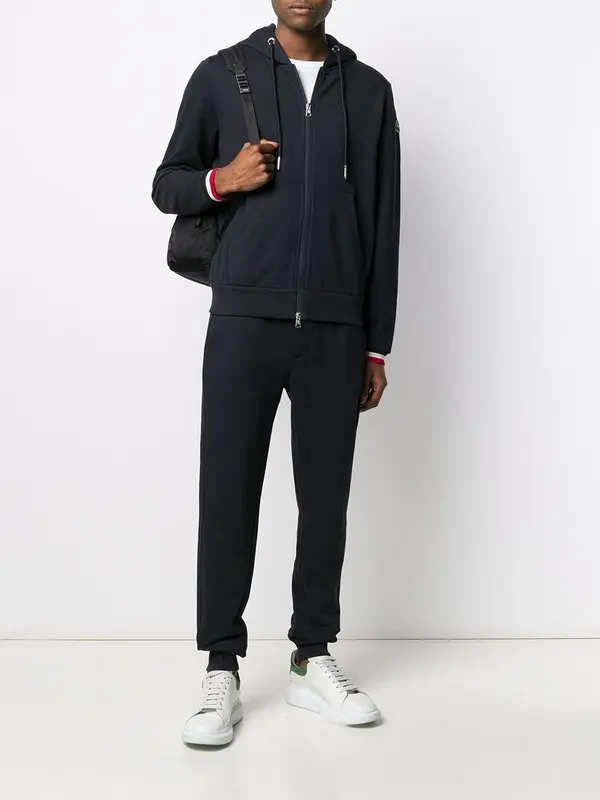 Moncler Striped-trim Zipped Hoodie