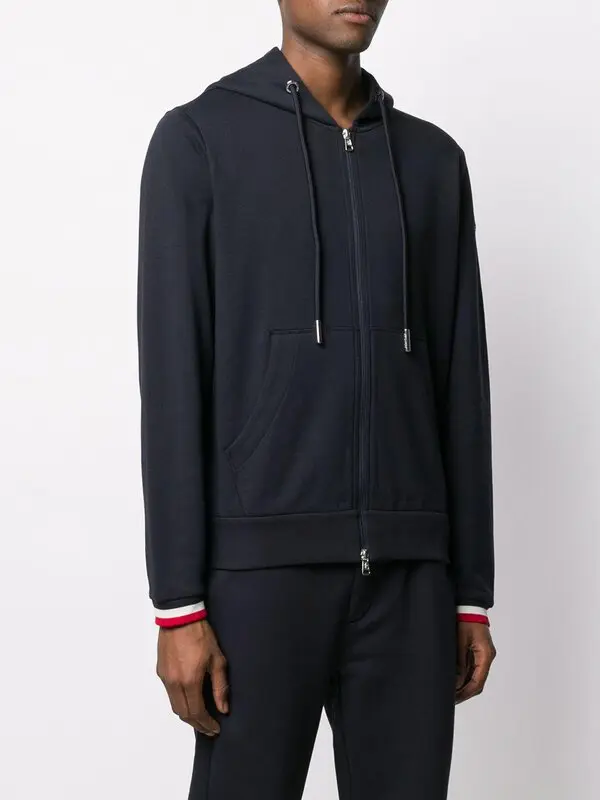 Moncler Striped-trim Zipped Hoodie
