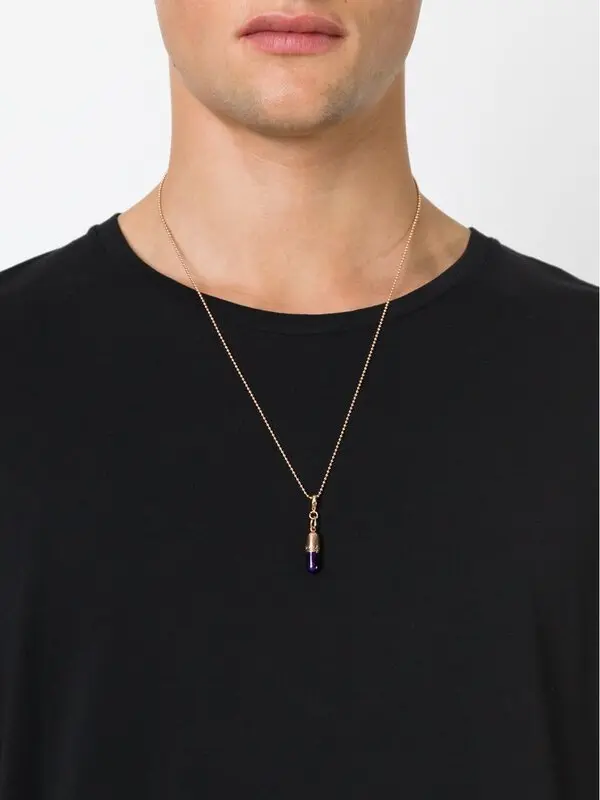 TRUE ROCKS Small Pill Pendant Necklace - Metallic