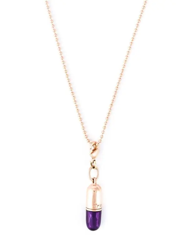 TRUE ROCKS Small Pill Pendant Necklace - Metallic