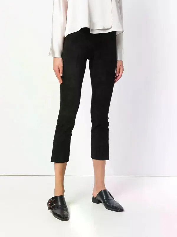Vince Leather Cropped Trousers