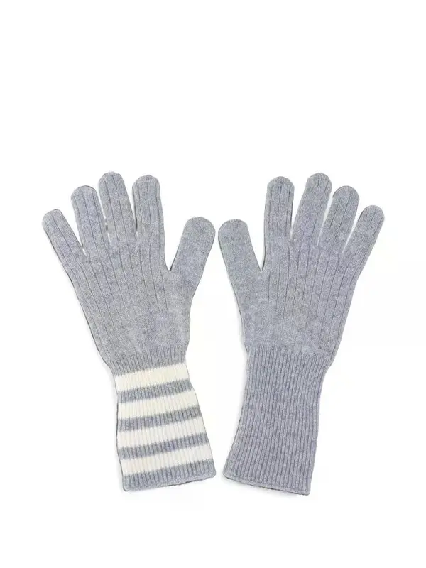 Thom Browne 4-bar Cashmere Gloves - Grey