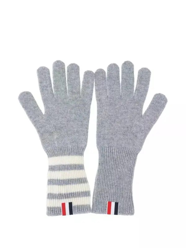 Thom Browne Cashmere Ribbed Gloves - Grey