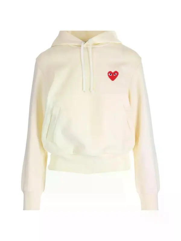 Play Comme Des Garcon Heart Patch Hoodie - Neutrals