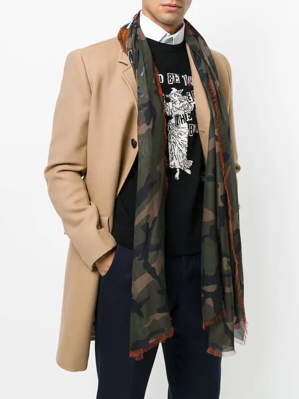 Valentino Garavani Camouflage Printed Scarf