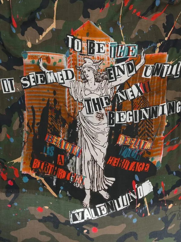 Valentino Garavani Camouflage Printed Scarf