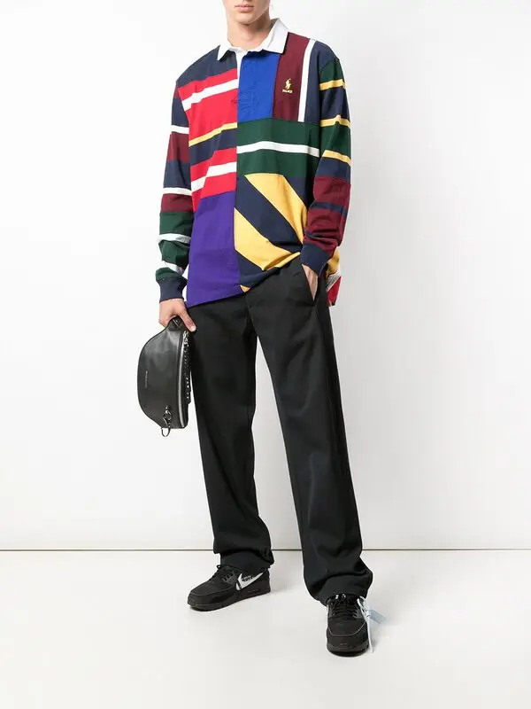 PALACE X Polo Ralph Lauren Pieced Rugby Shirt - Blue | Editorialist