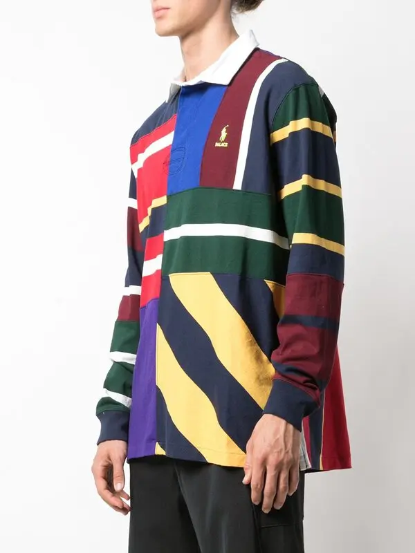 PALACE X Polo Ralph Lauren Pieced Rugby Shirt - Blue | Editorialist