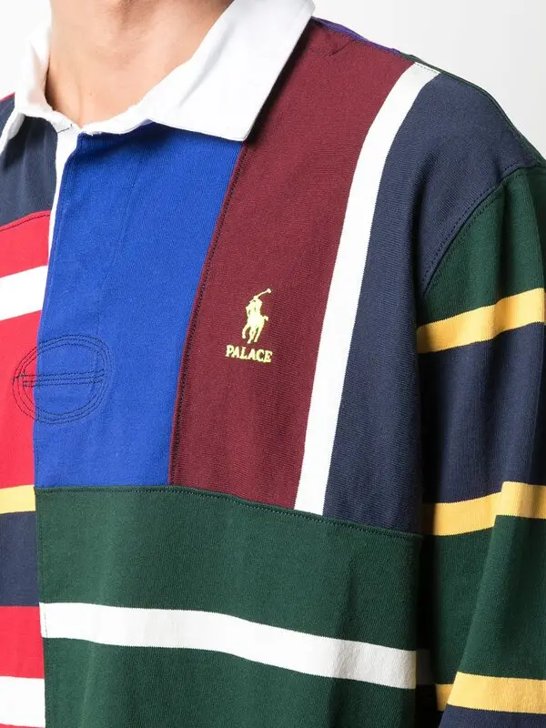 PALACE X Polo Ralph Lauren Pieced Rugby Shirt - Blue | Editorialist