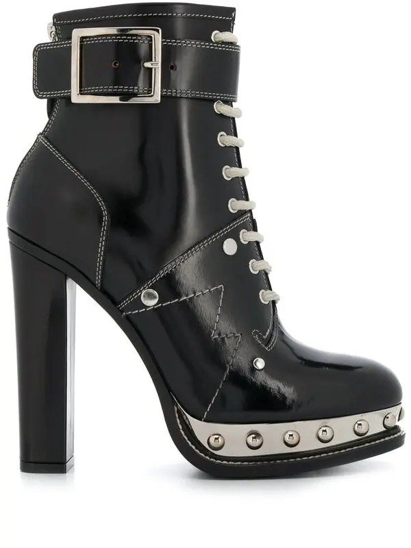 Alexander McQueen Studded Platform Ankle Boots