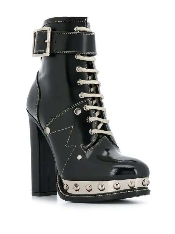 Alexander McQueen Studded Platform Ankle Boots