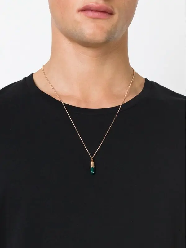 TRUE ROCKS Small Pill Pendant Necklace - Metallic