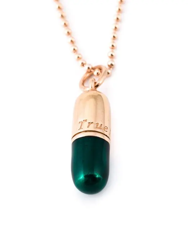 TRUE ROCKS Small Pill Pendant Necklace - Metallic
