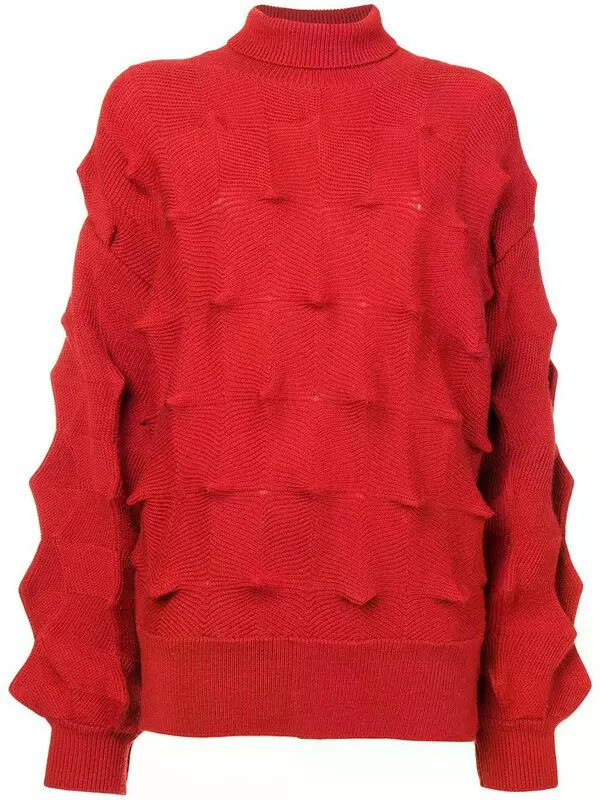 Issey Miyake Zigzag Structure Roll Neck Sweater