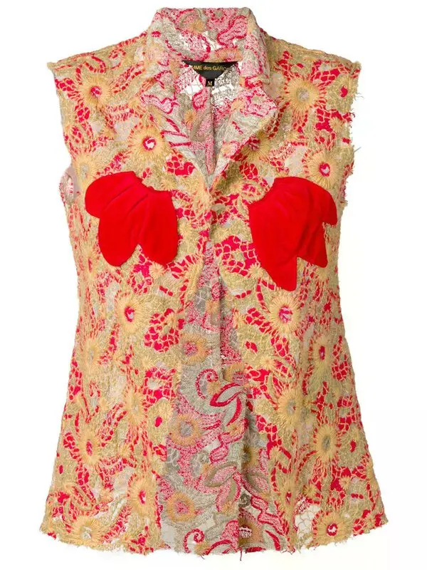 Comme Des Garçons Embroidered Waistcoat - Red