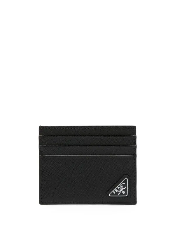 Prada Triangle-logo Leather Cardholder - Black