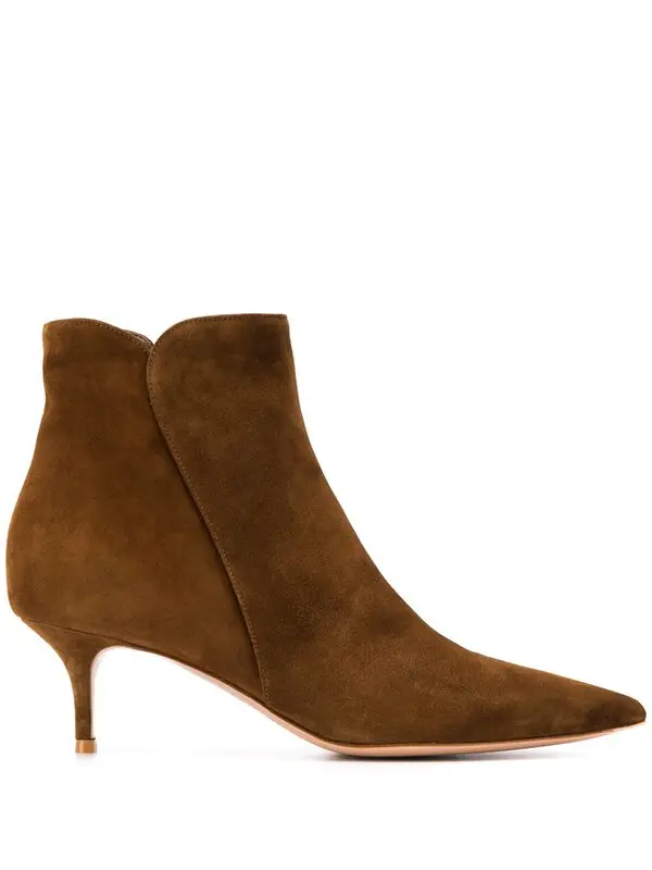 GIANVITO ROSSI Pointed Toe Ankle Boots - Brown