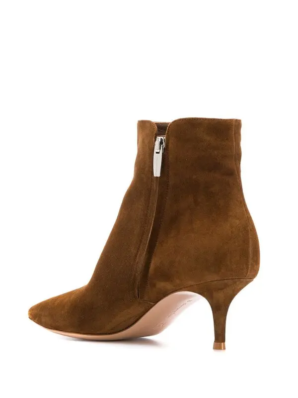 GIANVITO ROSSI Pointed Toe Ankle Boots - Brown