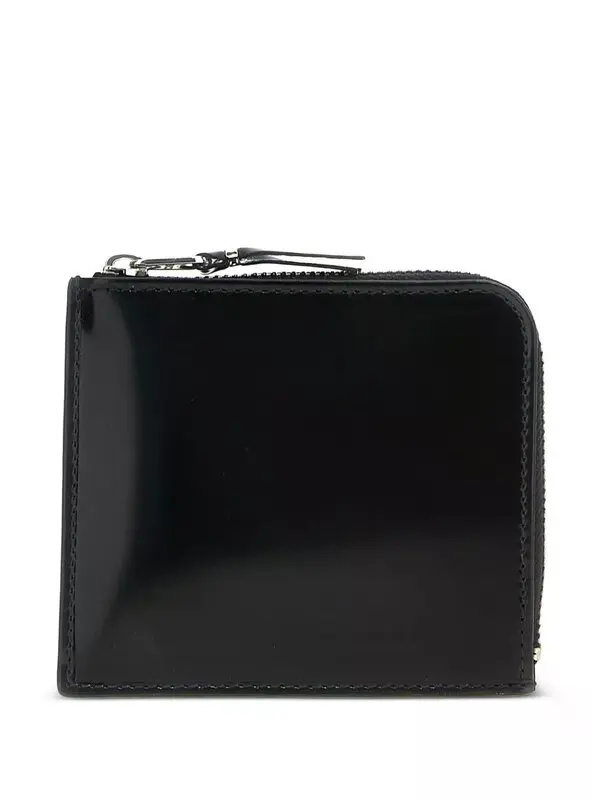 Comme Des Garçons Glossy Half-zip Wallet - Black