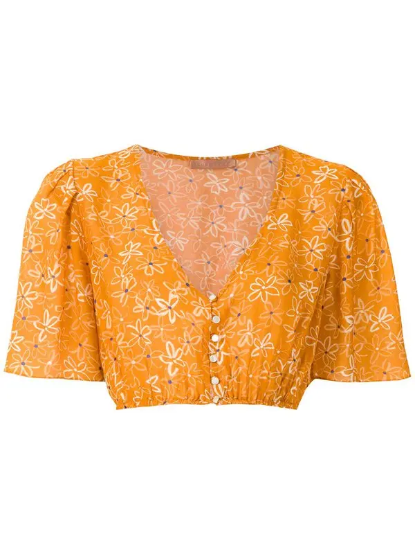 CLUBE BOSSA Runa Printed Crop Blouse