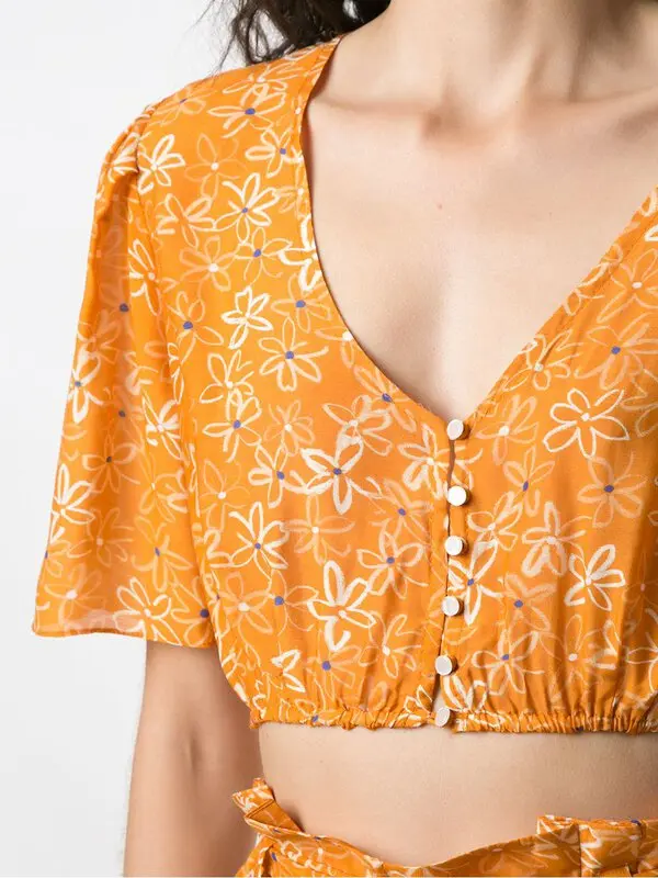 CLUBE BOSSA Runa Printed Crop Blouse