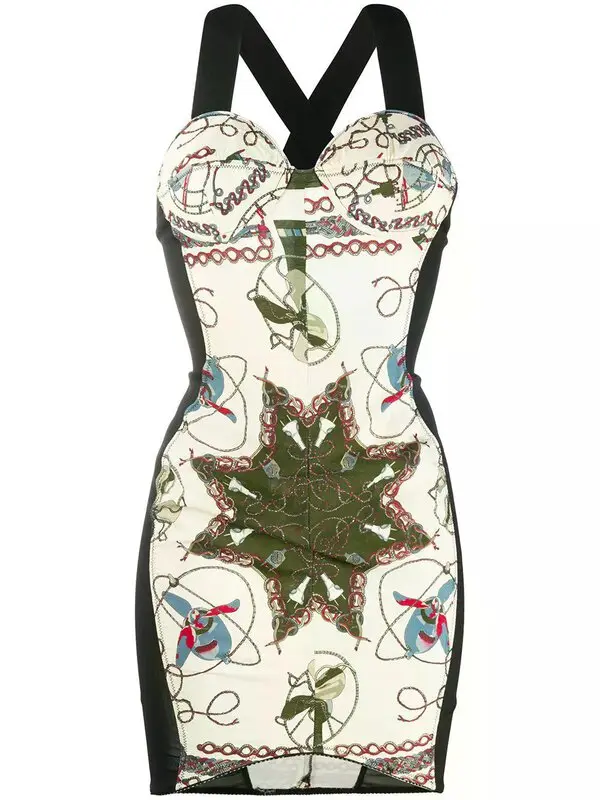 JEAN PAUL GAULTIER Electrical Print Bodycon Dress