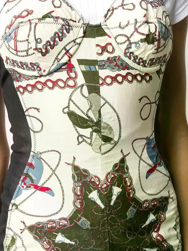 JEAN PAUL GAULTIER Electrical Print Bodycon Dress
