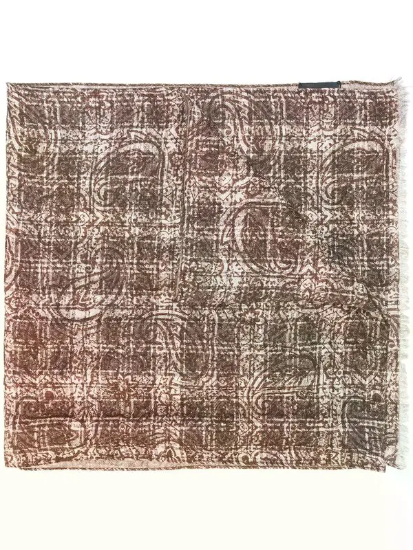 DELL'OGLIO Checked Scarf - Brown